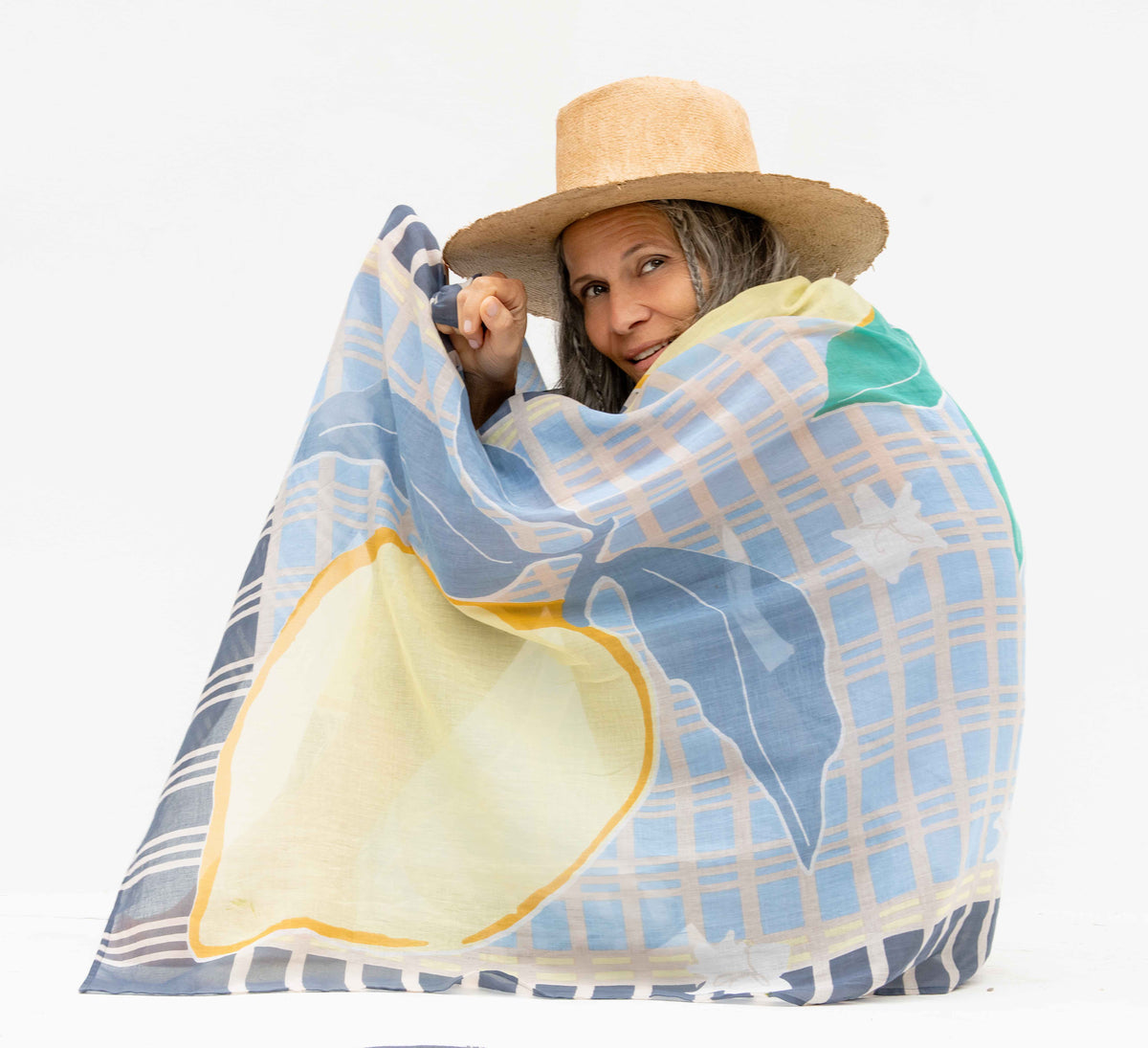 Insect-Repellent Scarf—Lemons and Blues – Shoo For Good