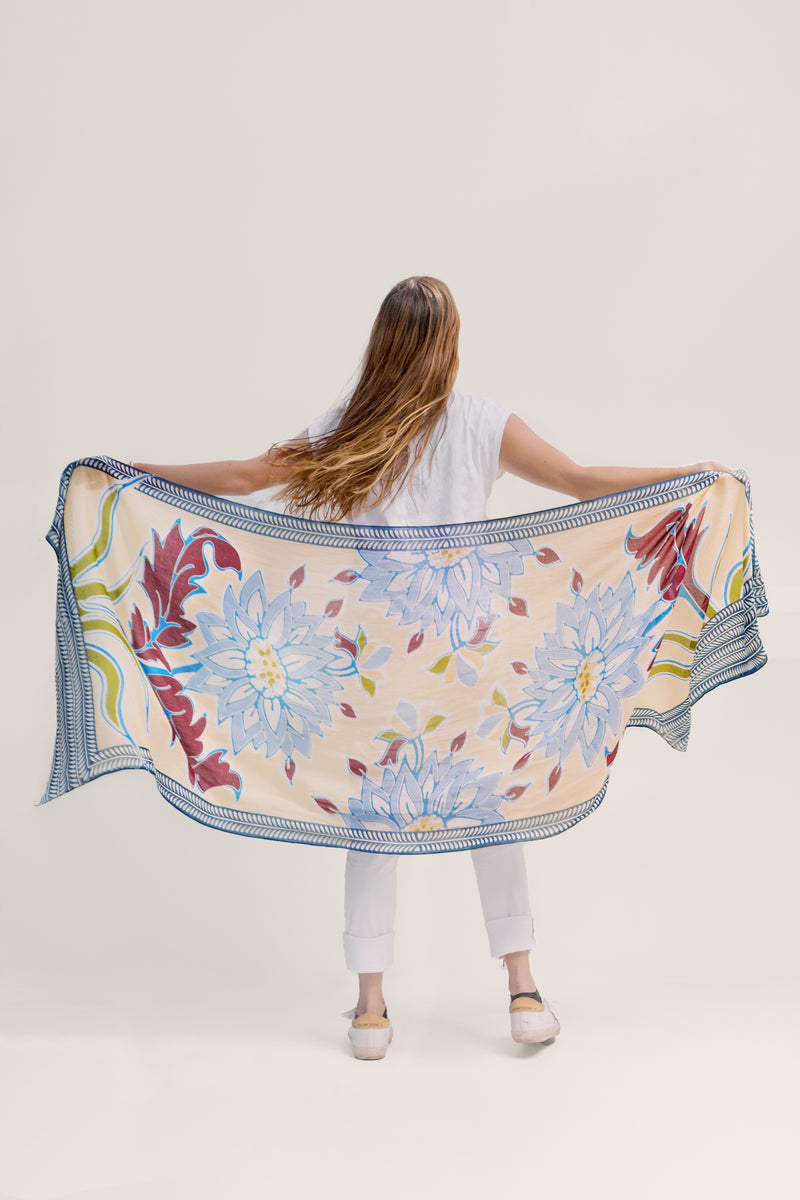 Insect-Repellent Scarf — Dahlia with Blue Border BACK IN STOCK – Shoo ...